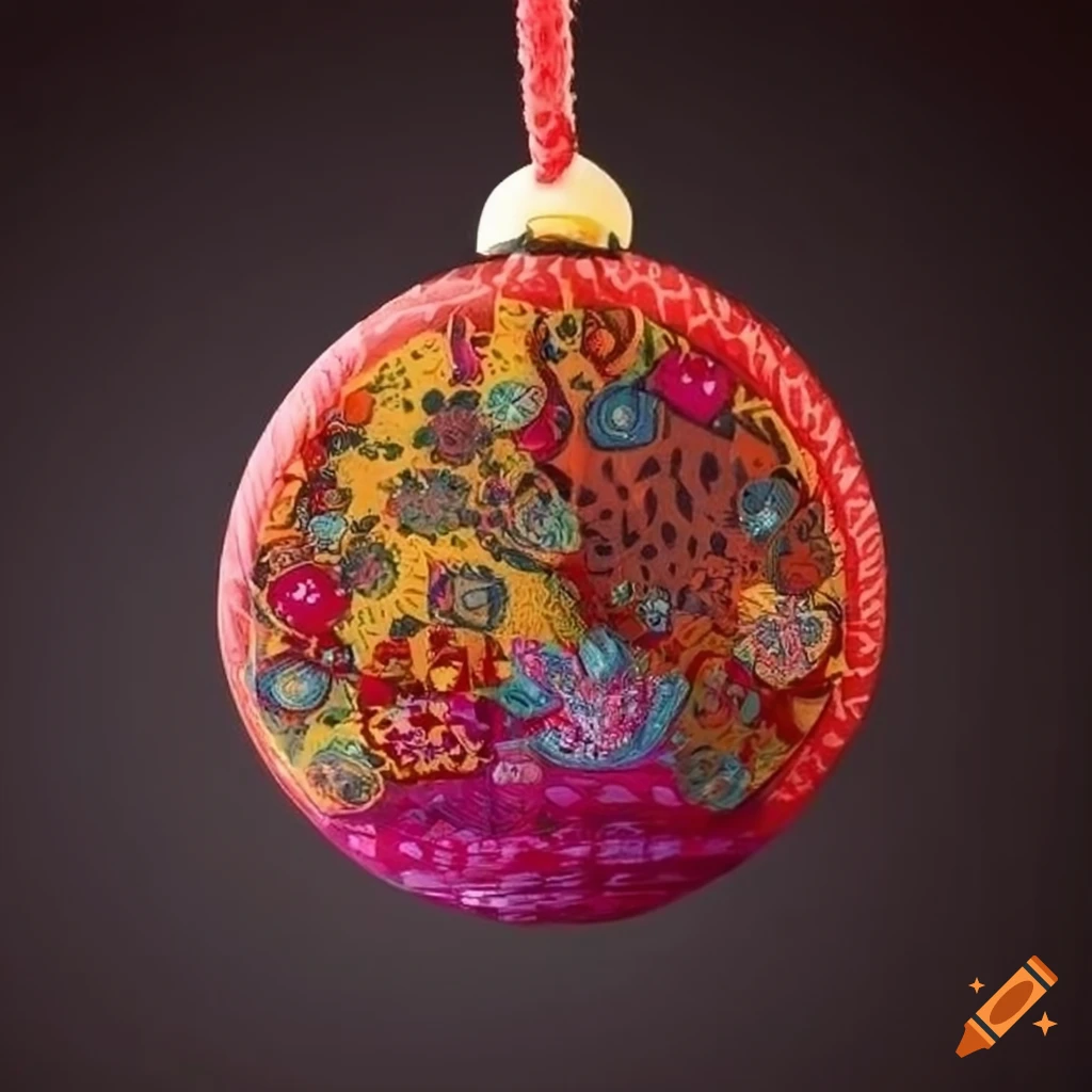 Vibrant japanese amulet with washi paper design