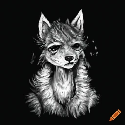 Cartoon illustration of a crying furry on Craiyon