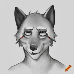 Cartoon illustration of a crying furry on Craiyon