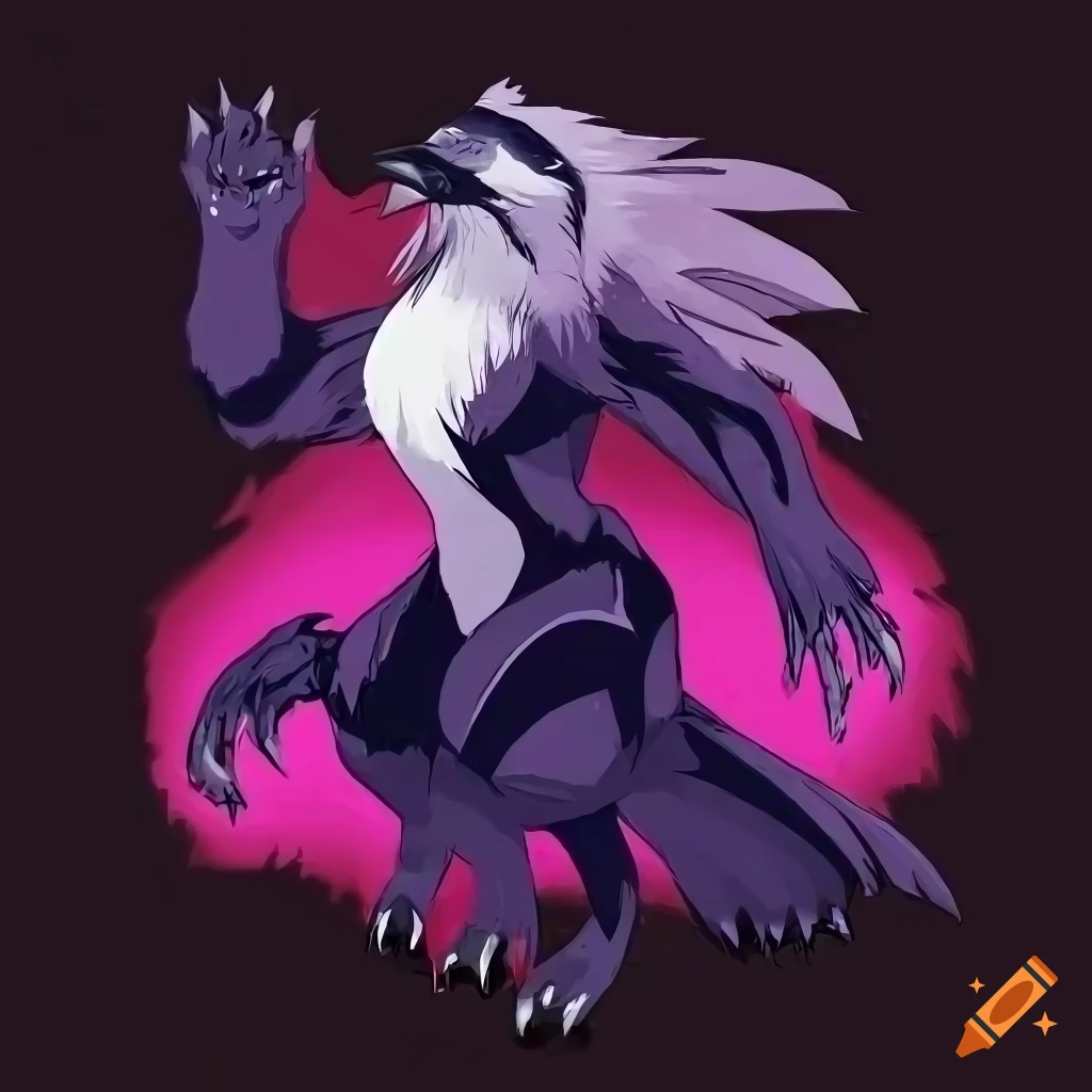 Colorful and hyperdetailed fantasy art of a badger raven demon hybrid ...