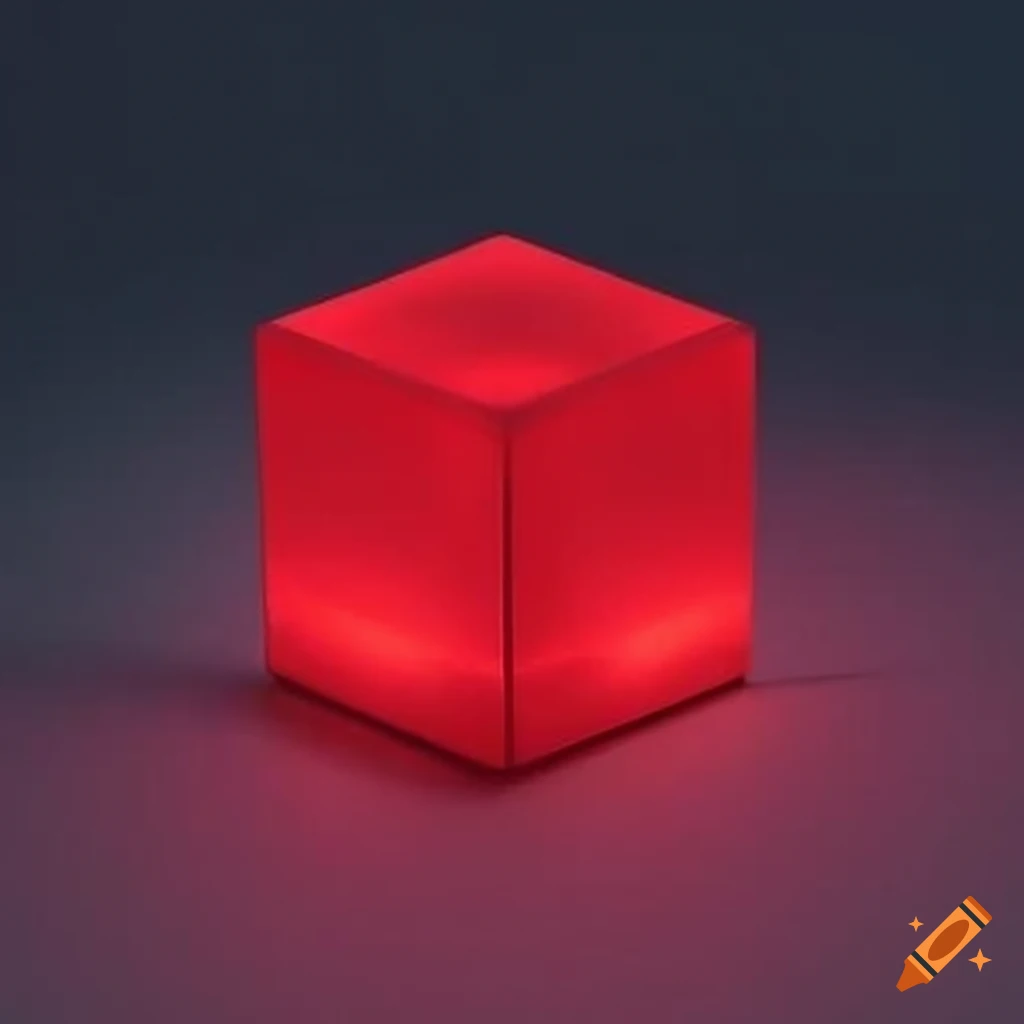 Small light red luminous cube