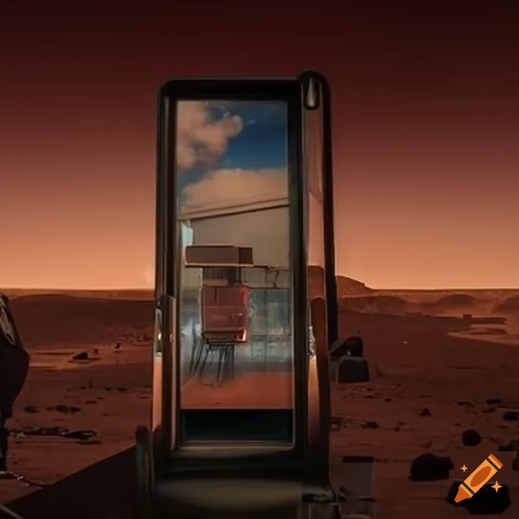 Bus stop on mars in google street view
