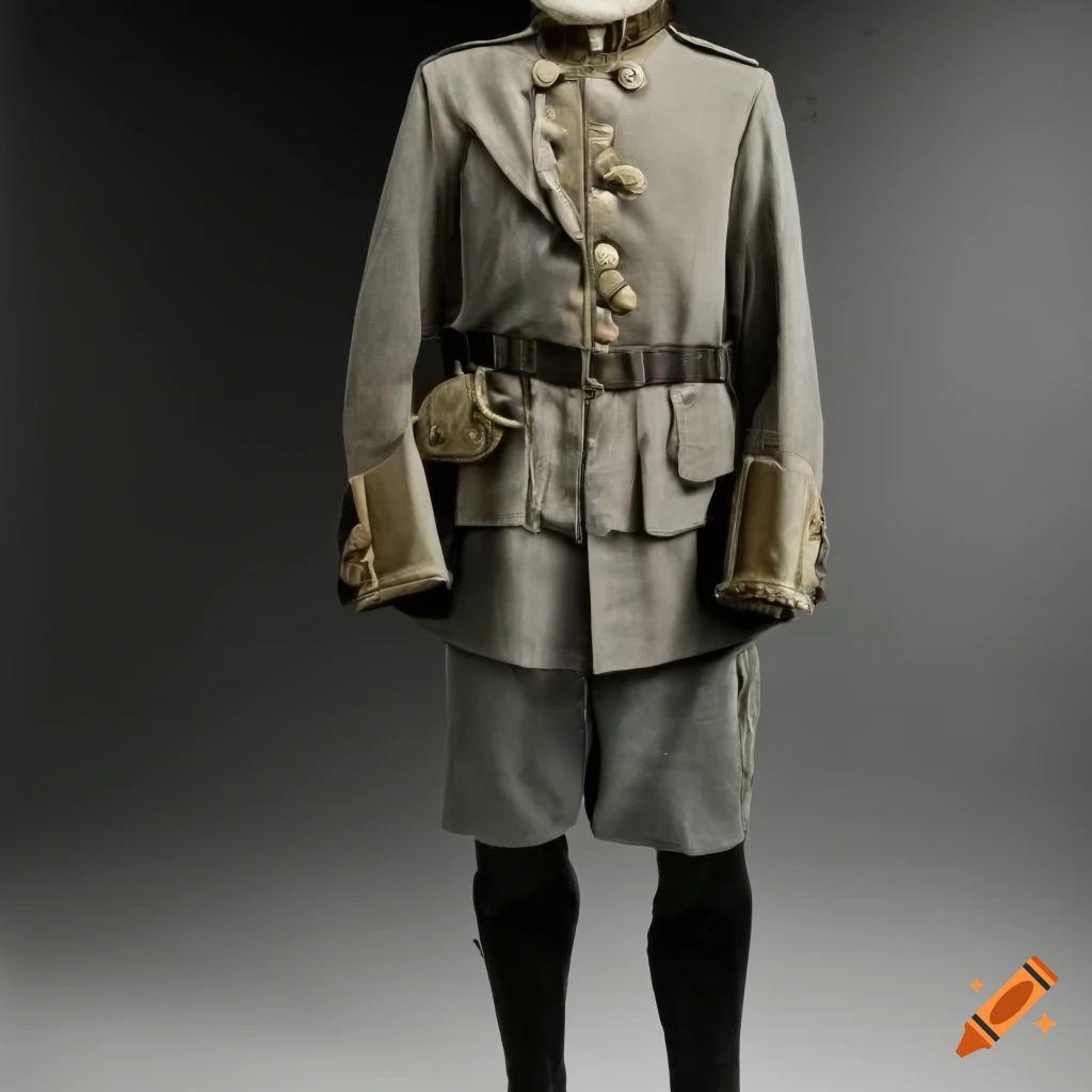 1920s infantry uniform with black helmet and boots on Craiyon