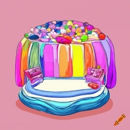 Cute and fantastic jelly-shaped bed on Craiyon