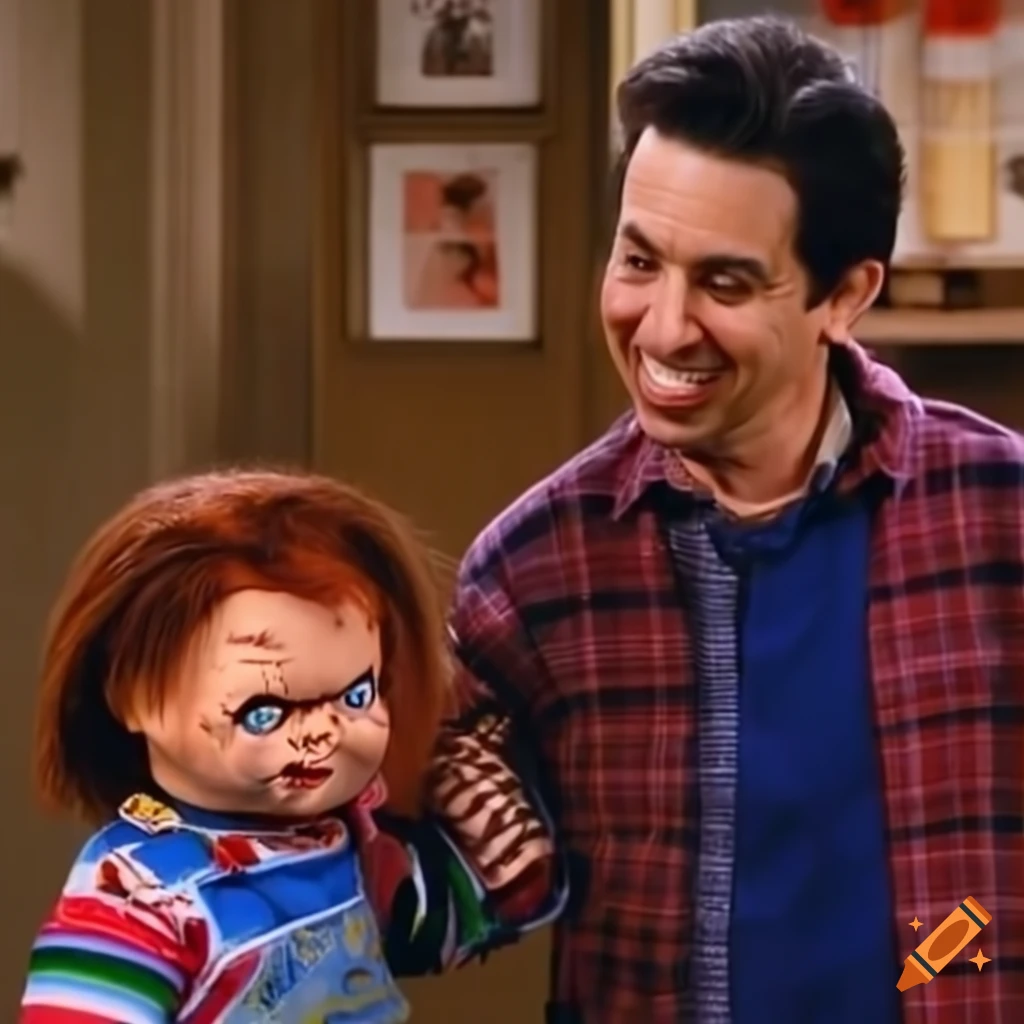 Ray romano and chucky in a funny tv show episode