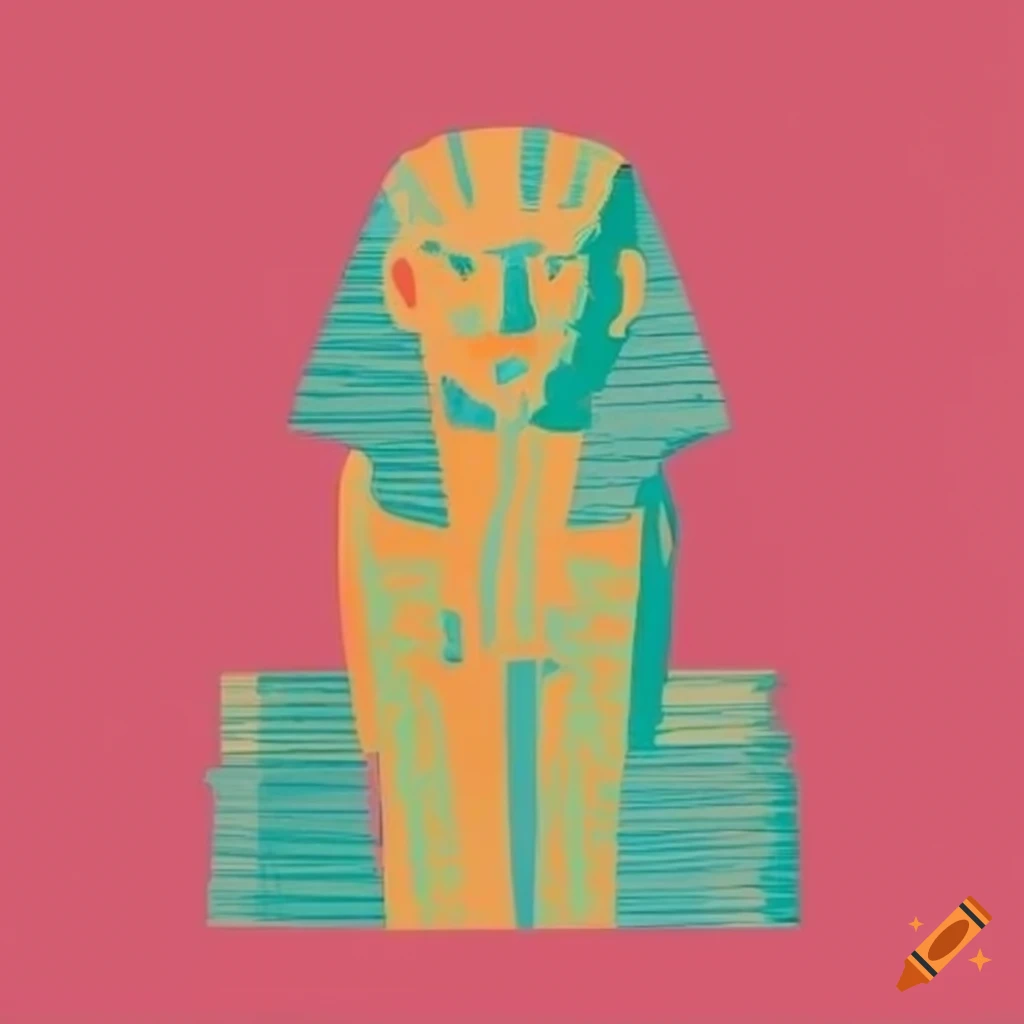 Minimalistic retro art deco sphinx on Craiyon