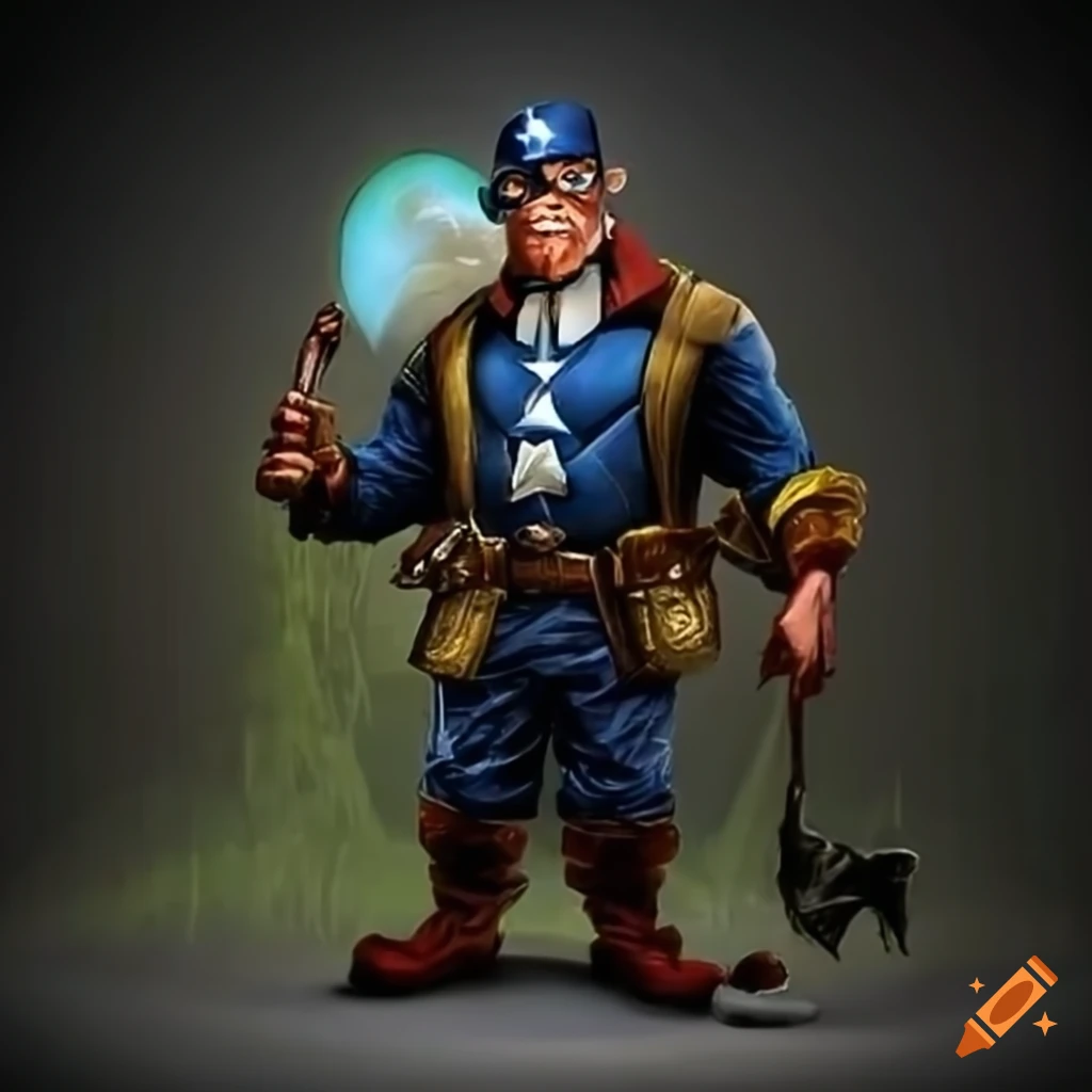 Image of leprechaun lubdan dressed as captain america on Craiyon
