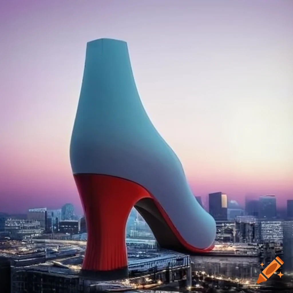 Building shaped like a giant high-heeled shoe
