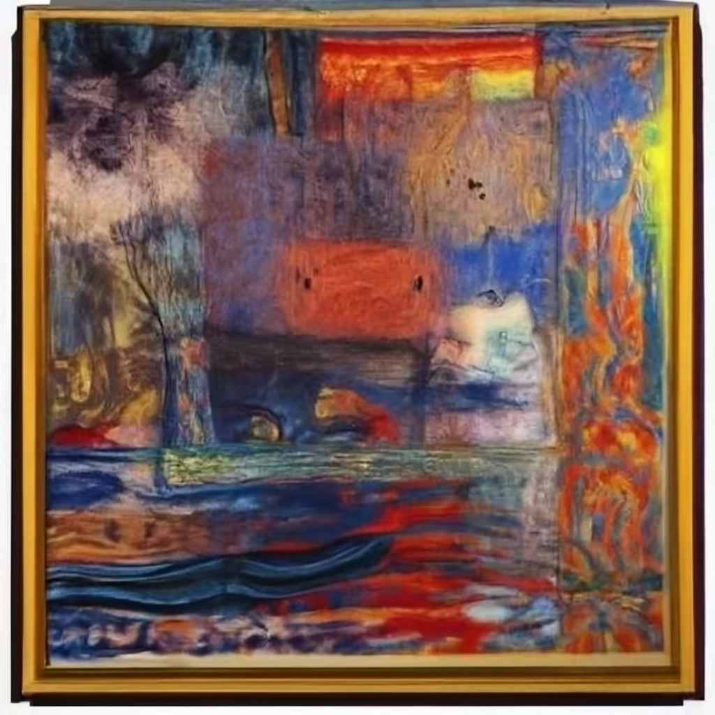 Abstract oil painting by robert rauschenberg on Craiyon