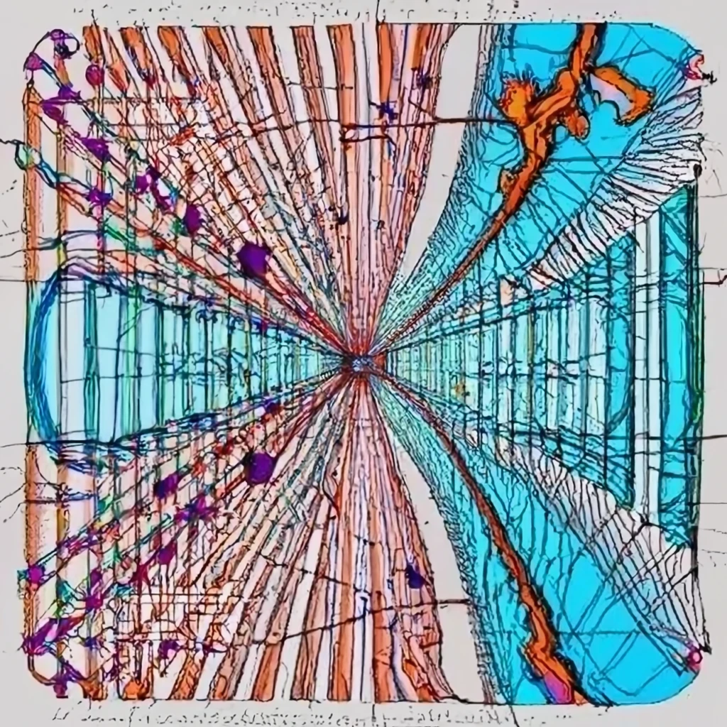 Schematic of a neural network architecture on Craiyon