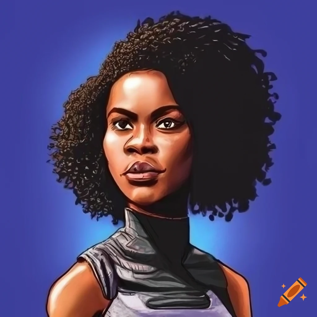 Caricature Of A Black Girl In Autopunk Style With Logo Lee Sylvester Lemon On Craiyon