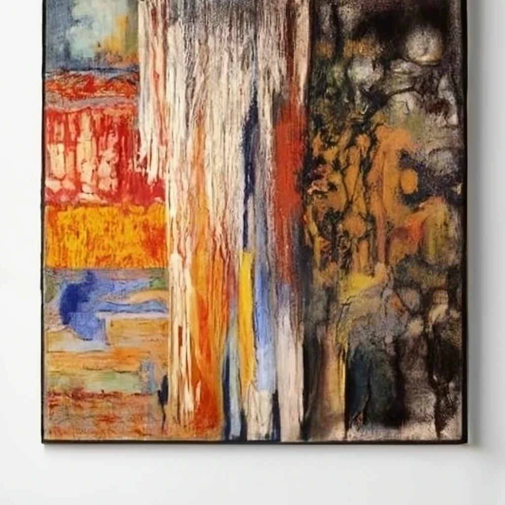 Abstract oil painting by robert rauschenberg on Craiyon