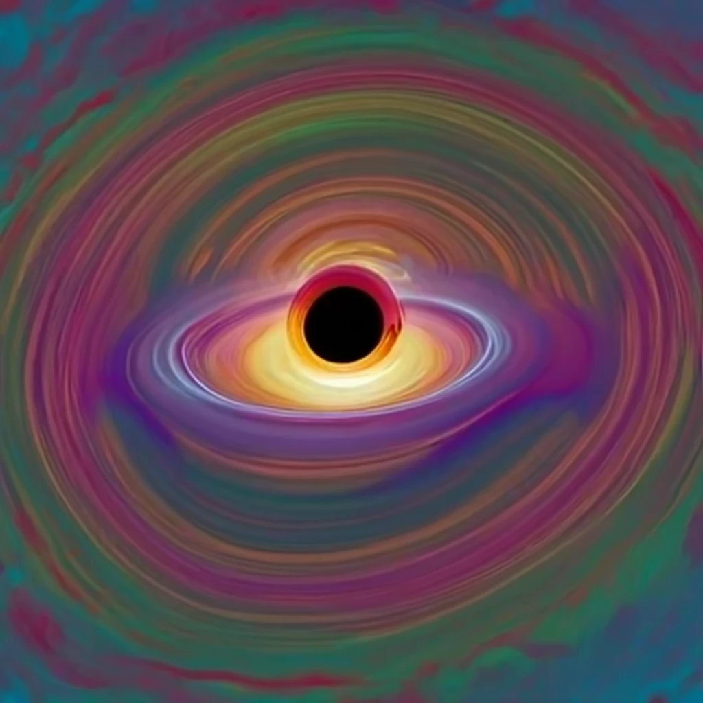 Colorful depiction of a black hole on Craiyon