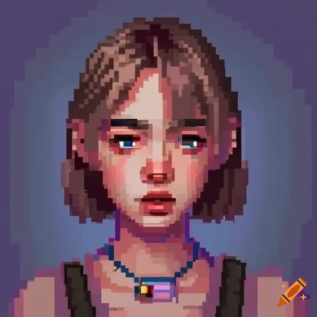 Pixel art sprite of an aesthetic girl character