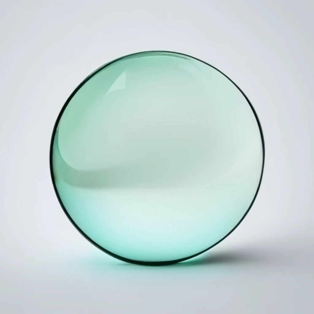 Round glass lens close-up on Craiyon