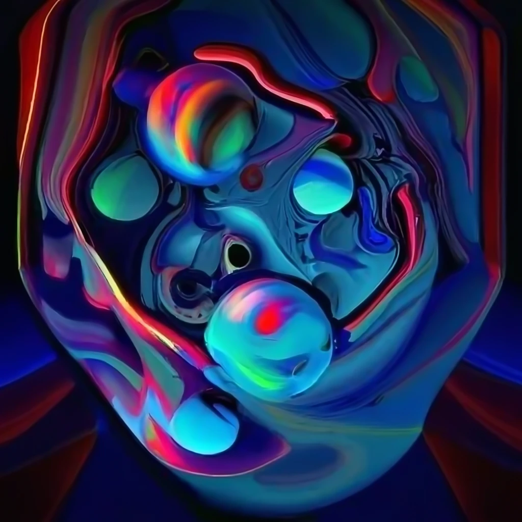 Abstract 3d painting of a metallic marble planet