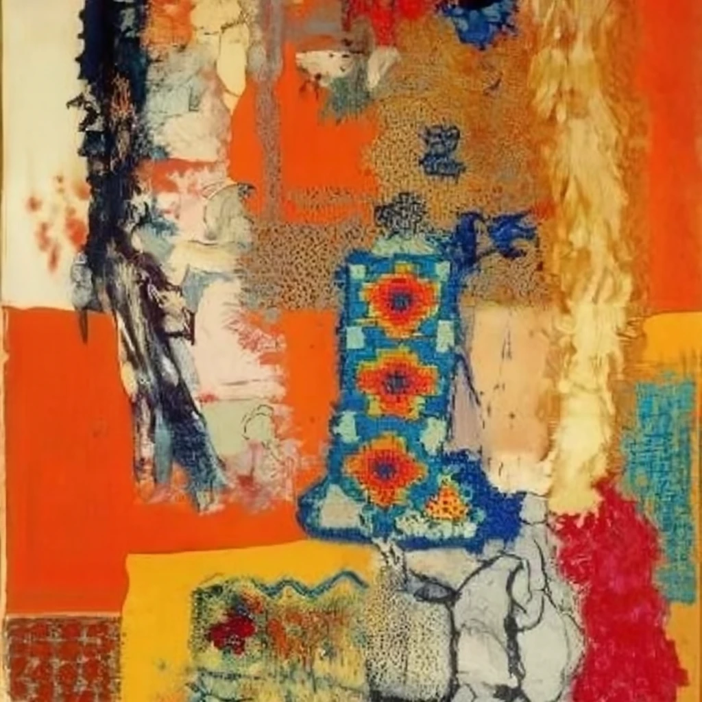 Abstract oil painting by robert rauschenberg on Craiyon