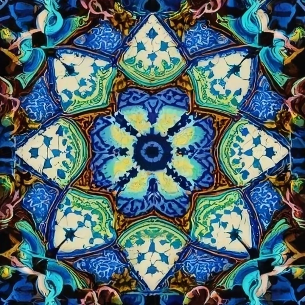 Islamic art tile pattern on Craiyon