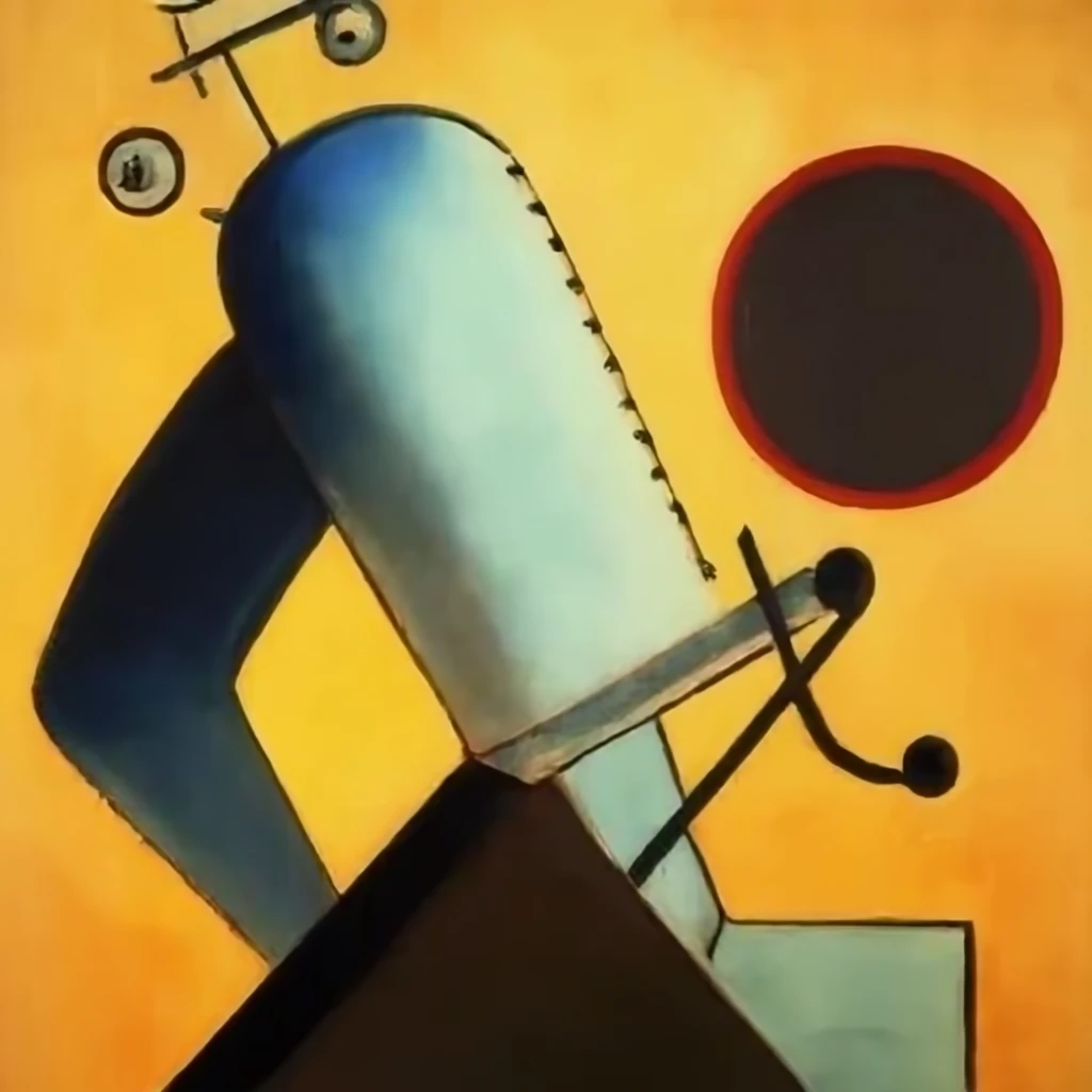 Moloch machine in the style of fernand leger's mechanical abstraction ...