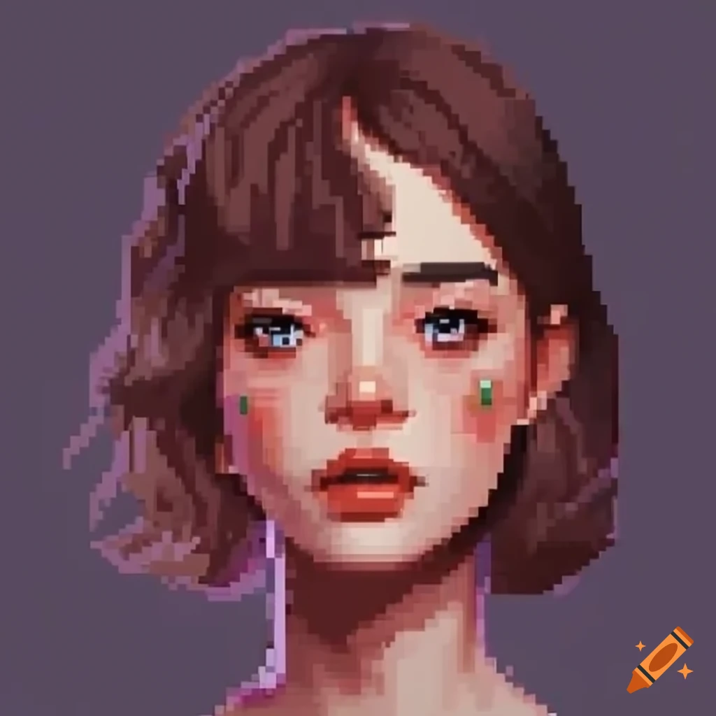 Realistic pixel art character of a girl in a video game aesthetic on ...