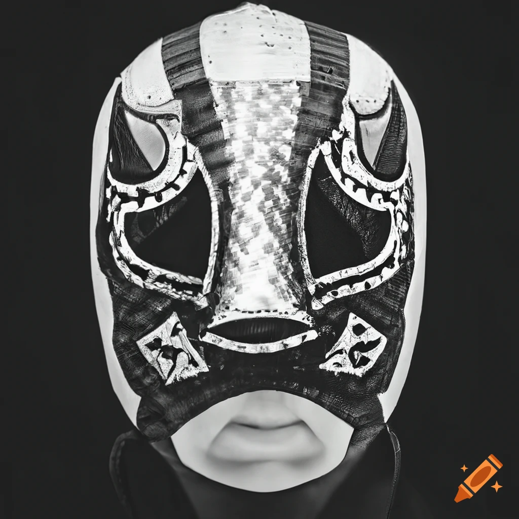 Intricately patterned carbon fiber luchador mask with a cyberpunk twist ...