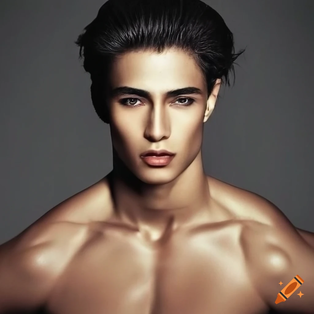 Portrait Of A Male Supermodel With Striking Features
