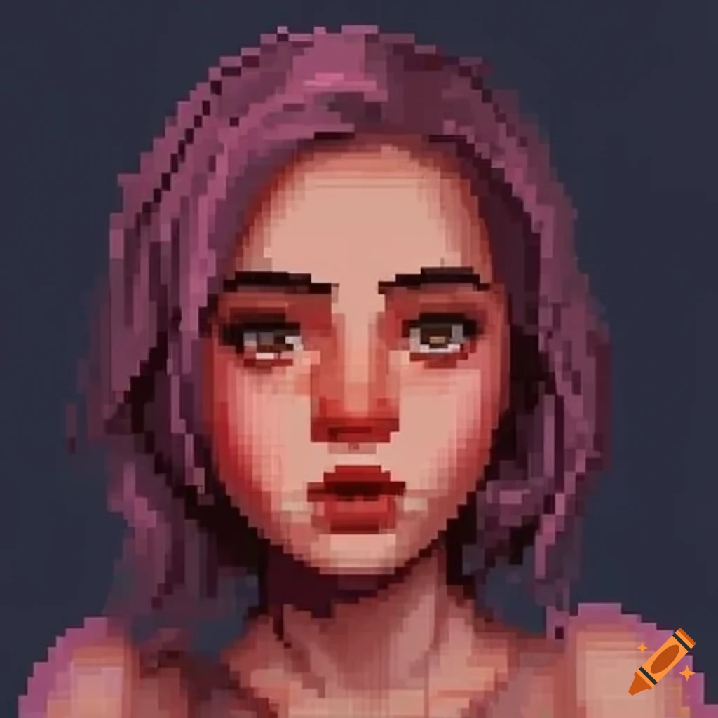 Realistic pixel art character of a girl in a video game aesthetic on ...