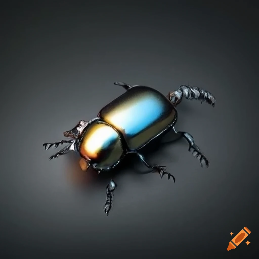 Shiny silver mirror beetle