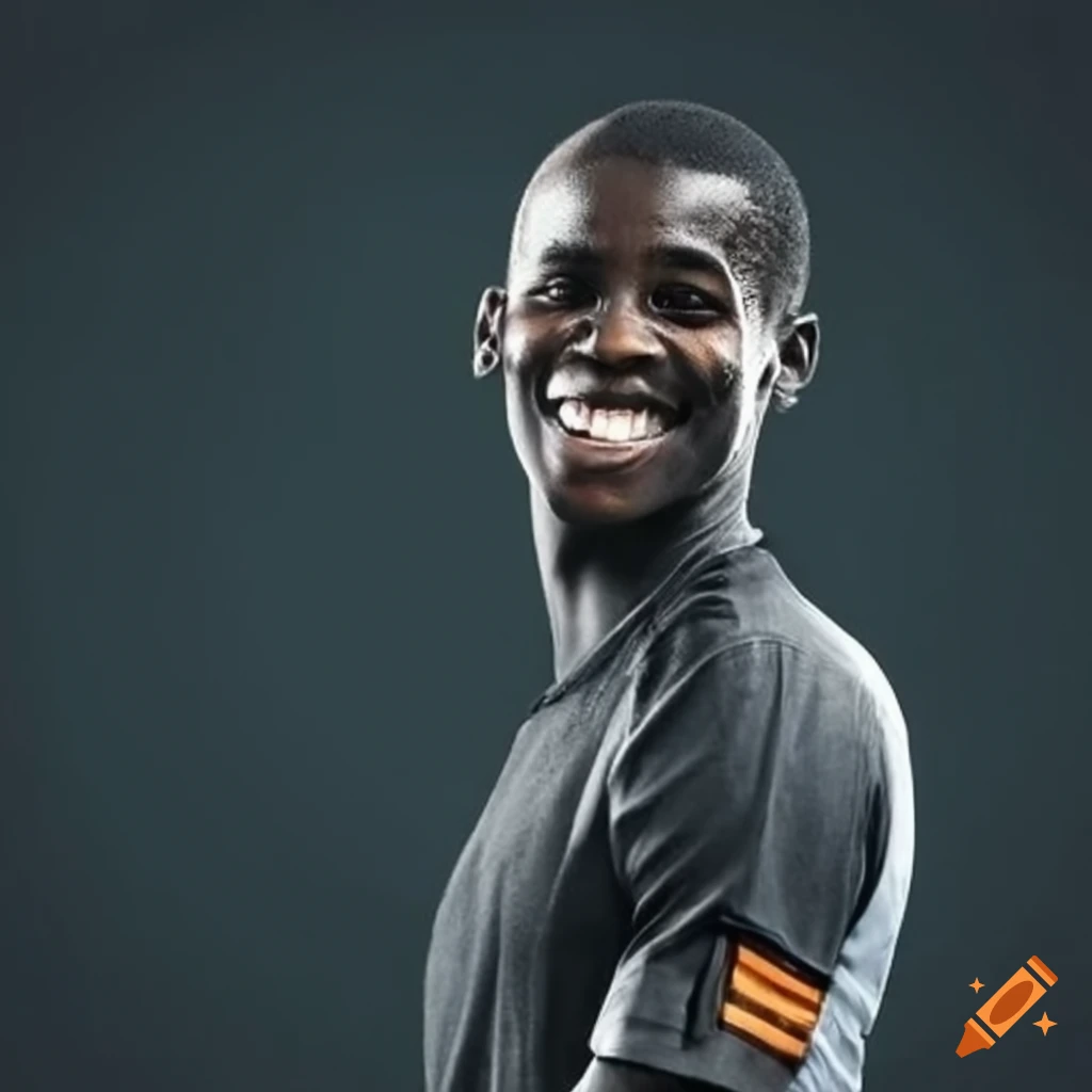 Smiling 2000s style soccer player with well-defined face on Craiyon