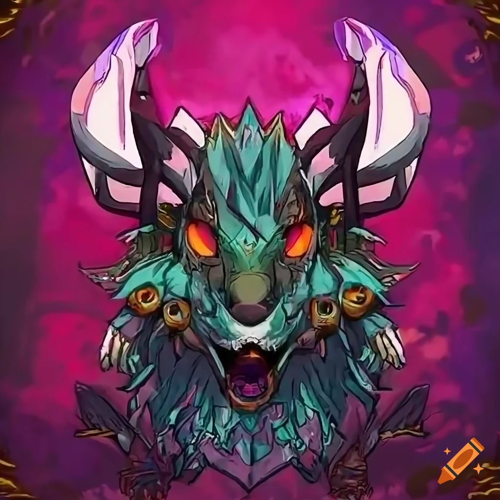 Stylized anime animal hybrid with horns in action-packed fantasy art on ...