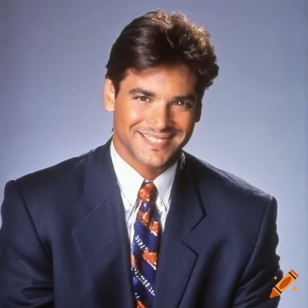 Portrait of a father in 1993 TV show promo on Craiyon