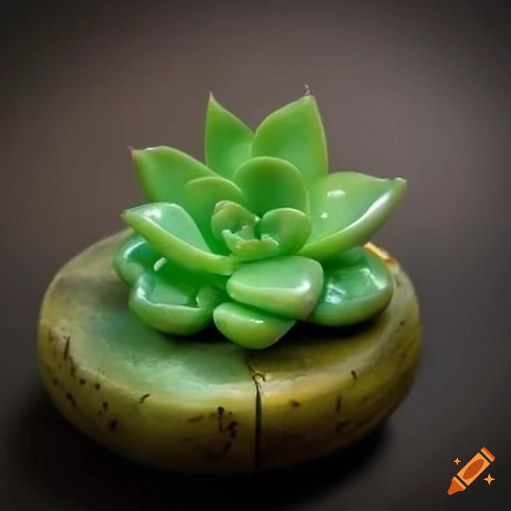 Adorable succulent made of jade gemstone on Craiyon