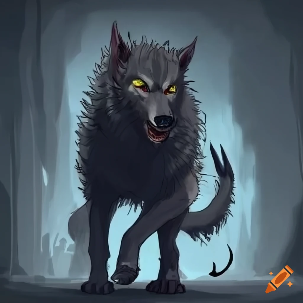 Full length depiction of fenrir