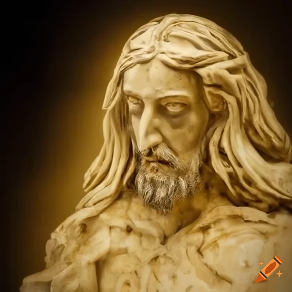 Cheese sculpture of Jesus on Craiyon