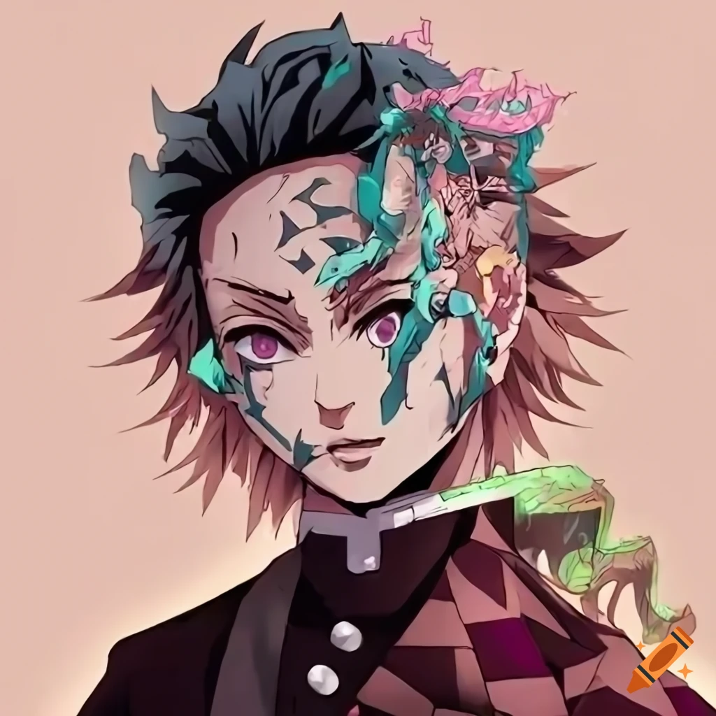 Character in demon slayer art style on Craiyon