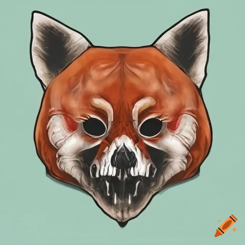 Red panda with a skull mask on Craiyon