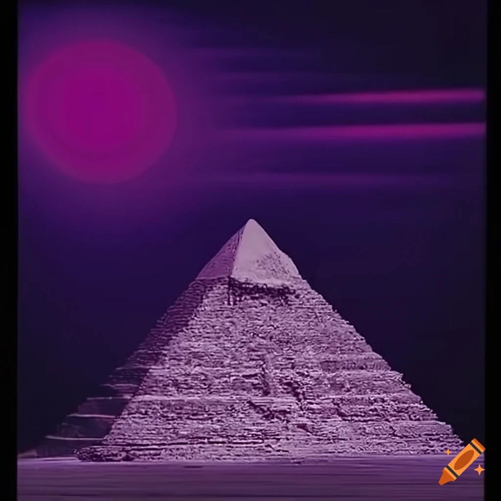 Egyptian pyramids with vintage vhs effect on Craiyon