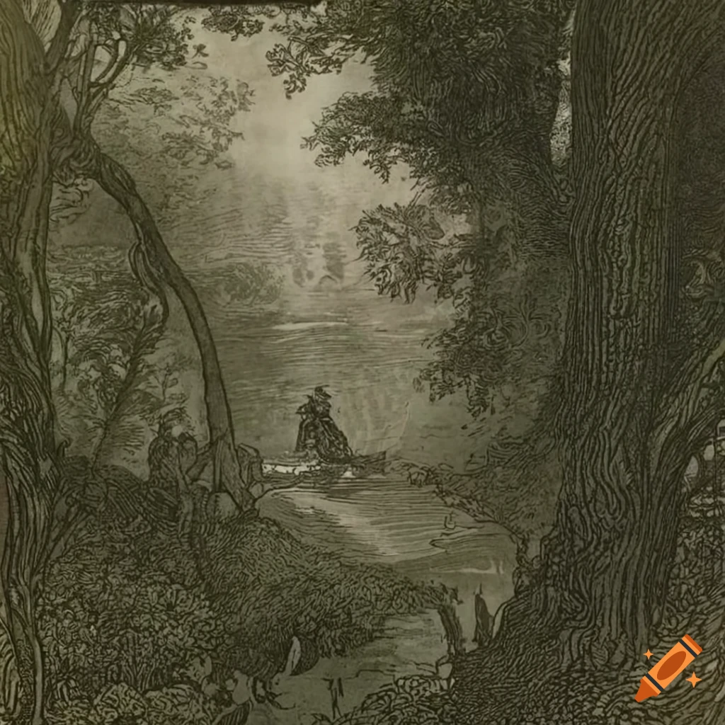 Realistic fog in forest illustration by Arthur Rackham and Gustave Dore ...