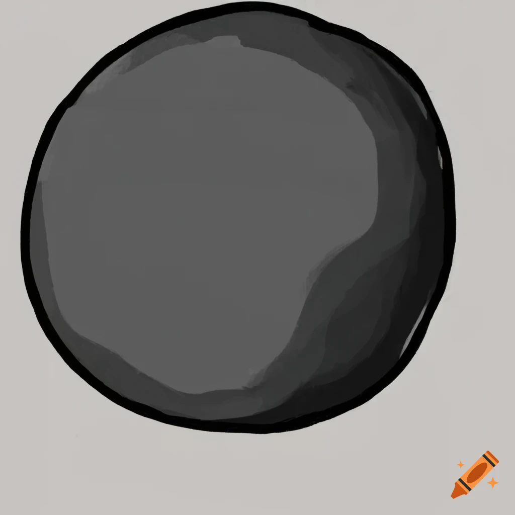 2d drawing of a black cannonball on Craiyon