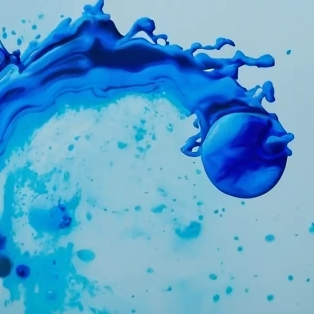 A blue paint splash in the shape of the moon on Craiyon