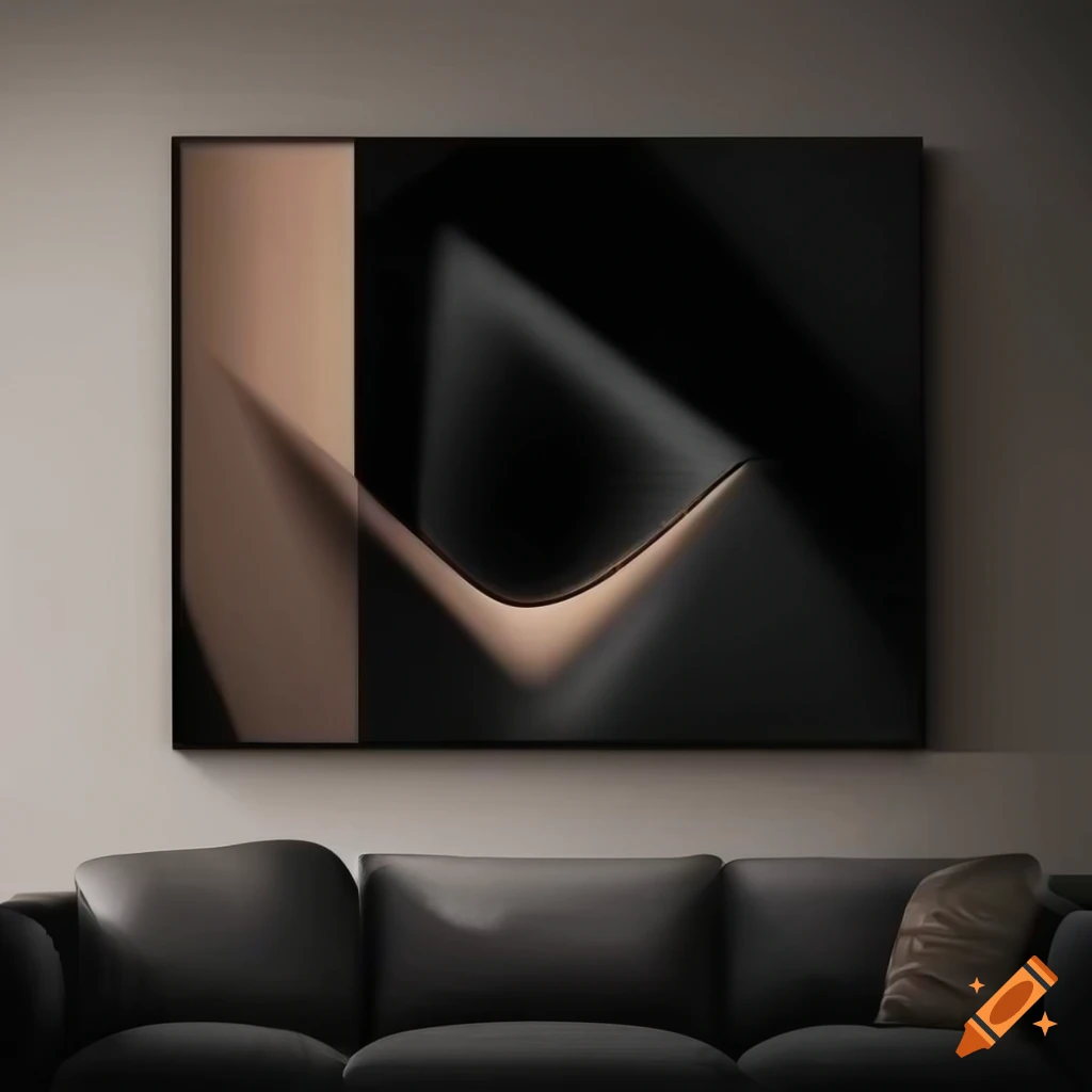 Abstract artwork with intricate geometry in black and light tones on ...