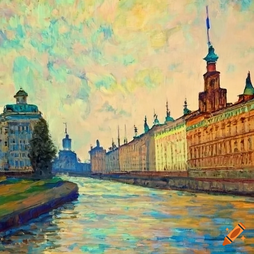 Impressionist style view of an old soviet city on Craiyon