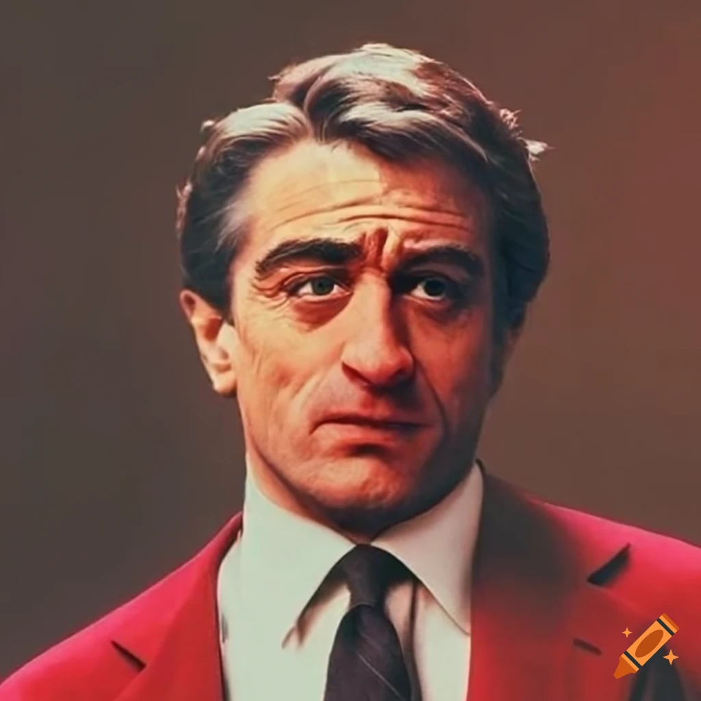 Robert De Niro in classic red suit portraying Travis Bickle from Taxi ...