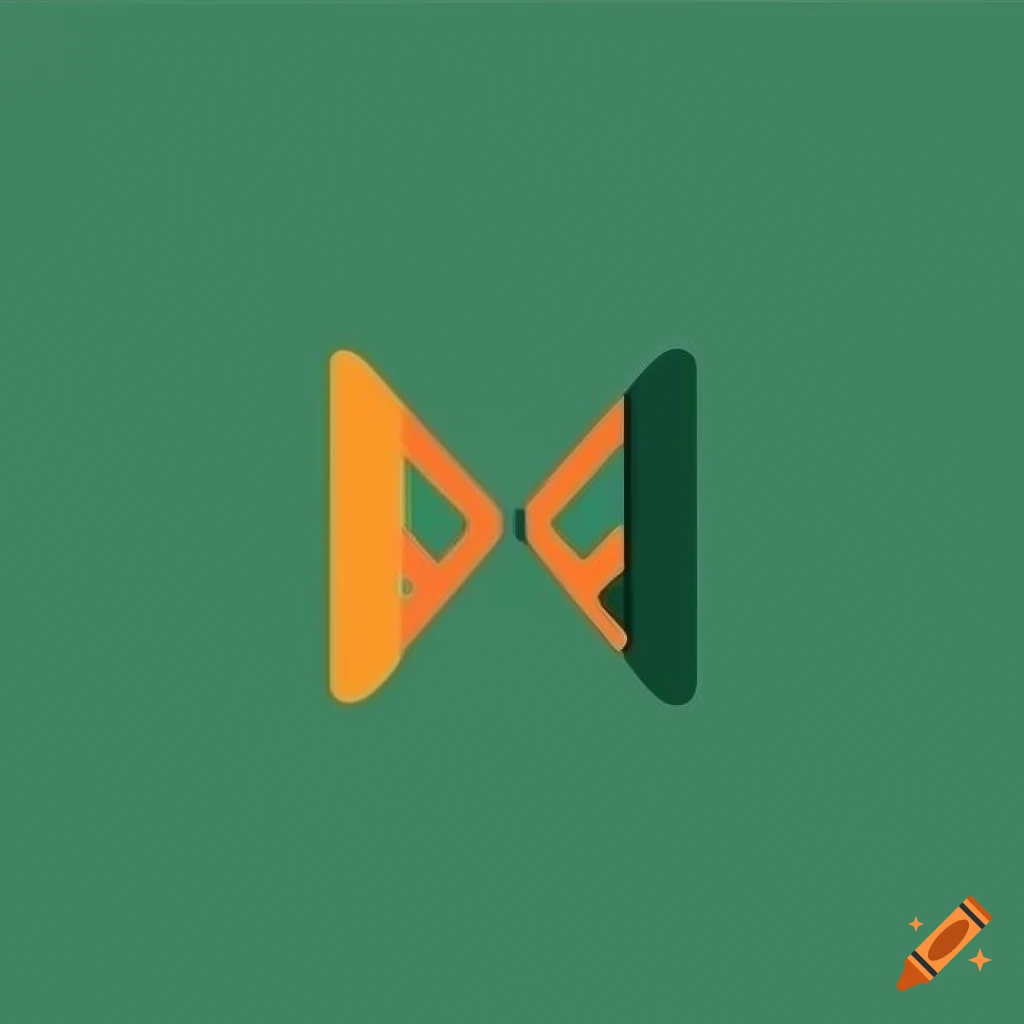 Minimalist letter m logo in orange and dark green for mathematics and ...