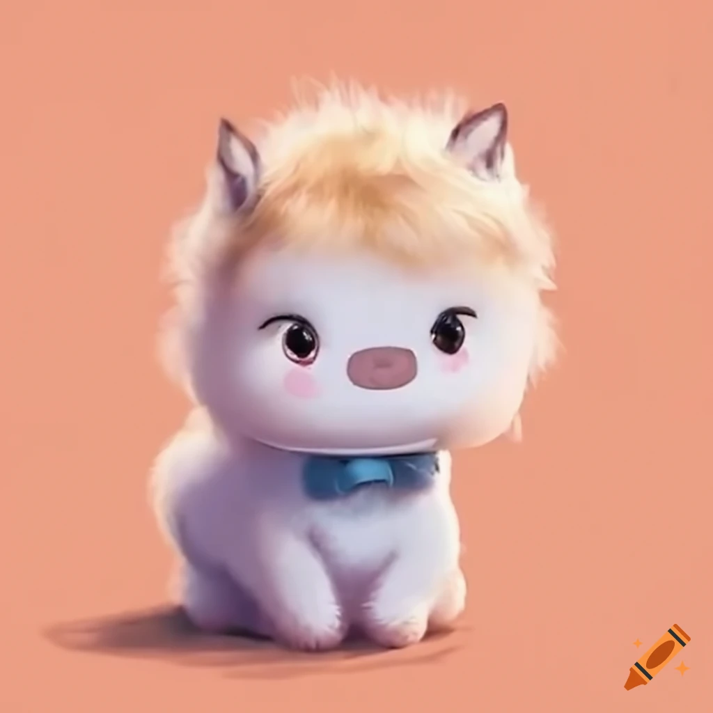 Chubby fluffy pony family with tiny baby foals on Craiyon