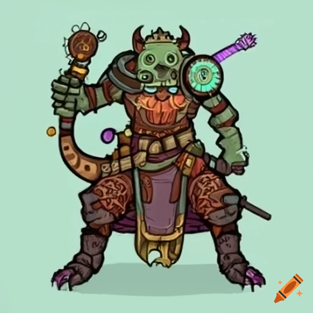 Steampunk rpg character art of an anthropomorphic rat king on Craiyon