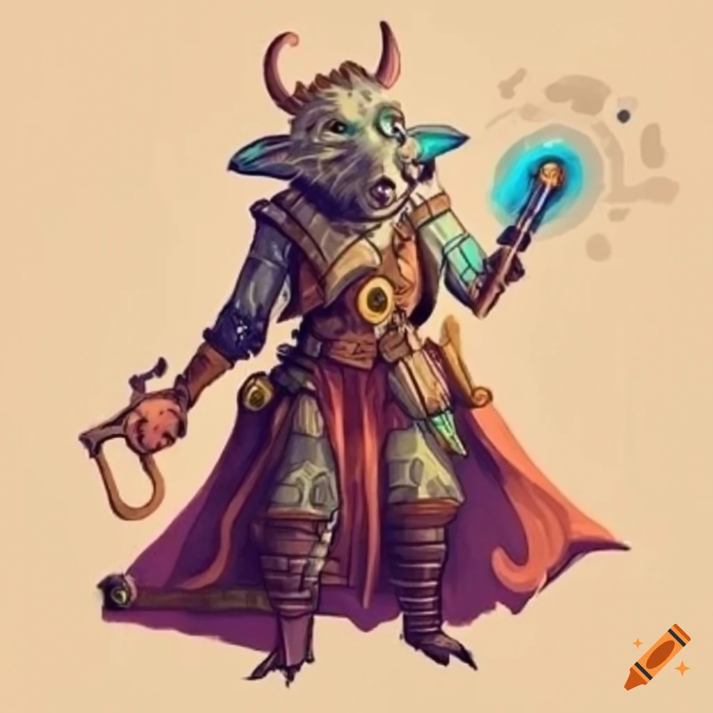 Steampunk RPG character art of an anthropomorphic Rat King on Craiyon
