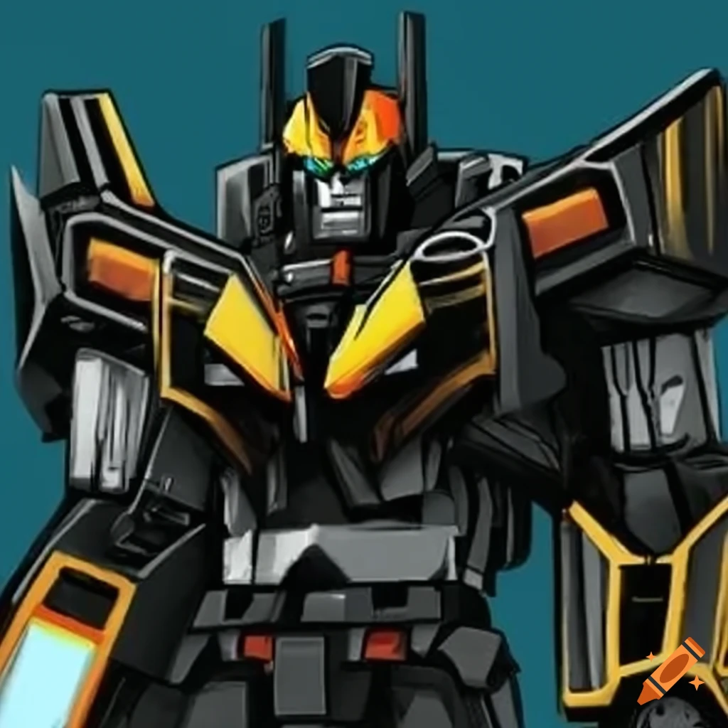 Black idw transformer robot character on Craiyon
