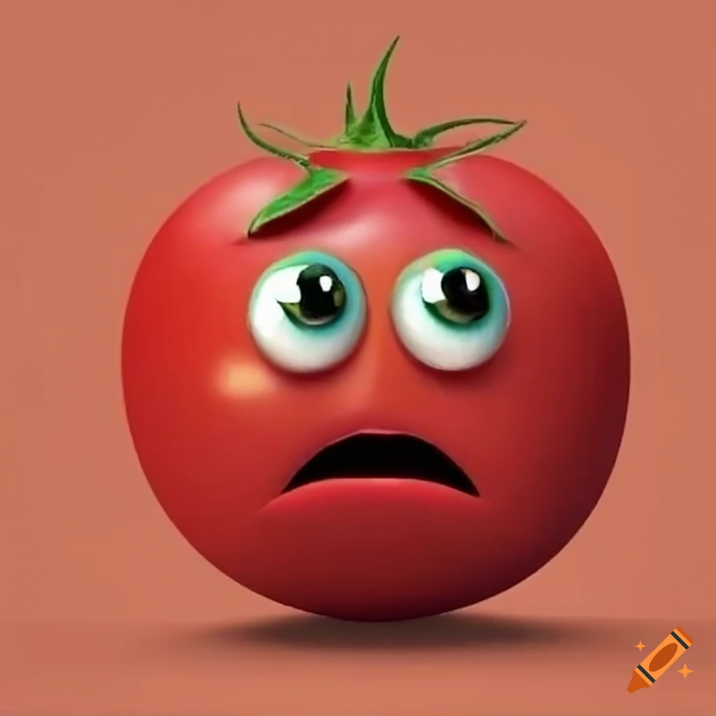 Sad animated tomato on Craiyon