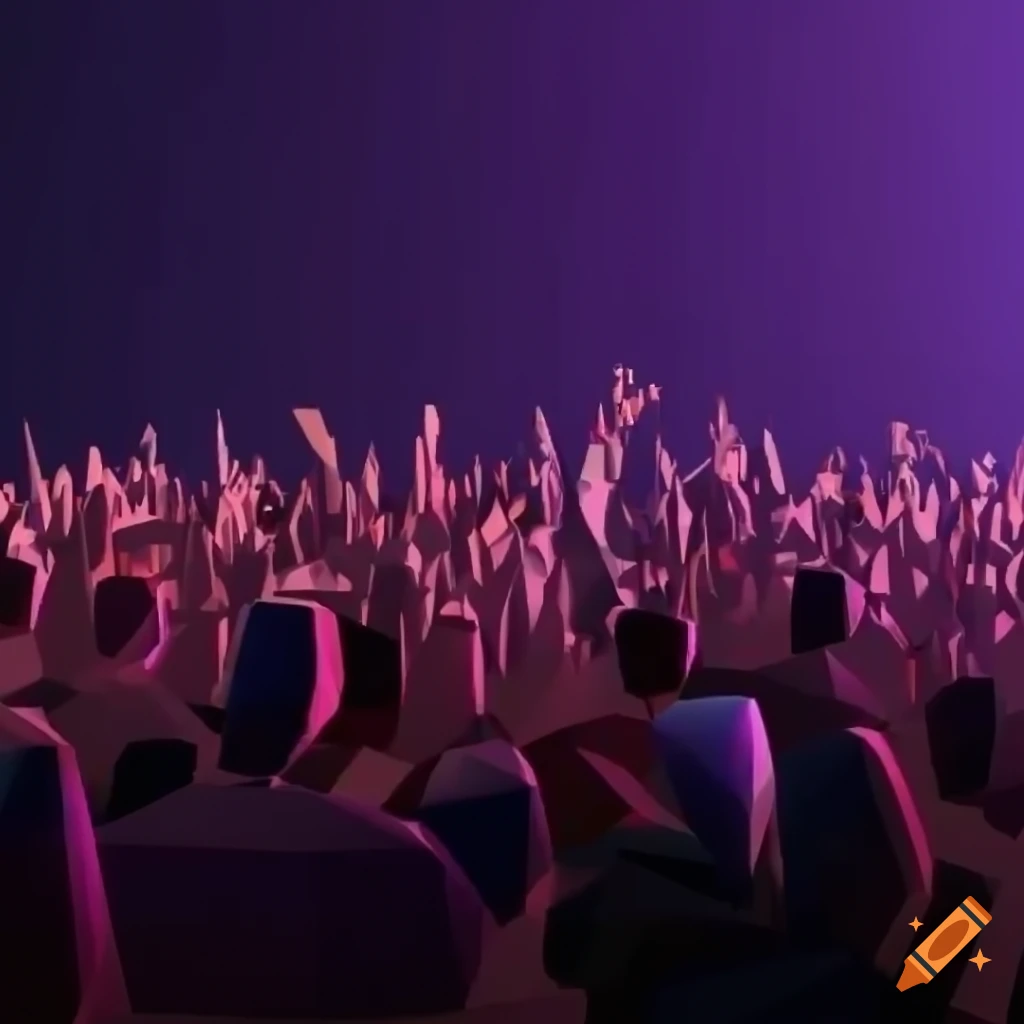 Low poly crowd at concert on Craiyon